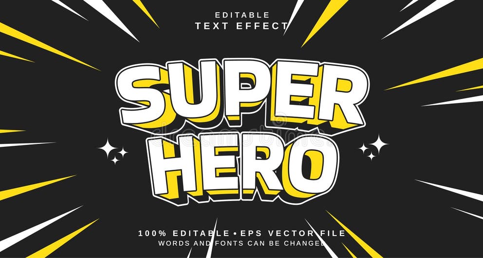 Editable Text Style Effect - Super Hero Text Style Theme Stock Vector ...