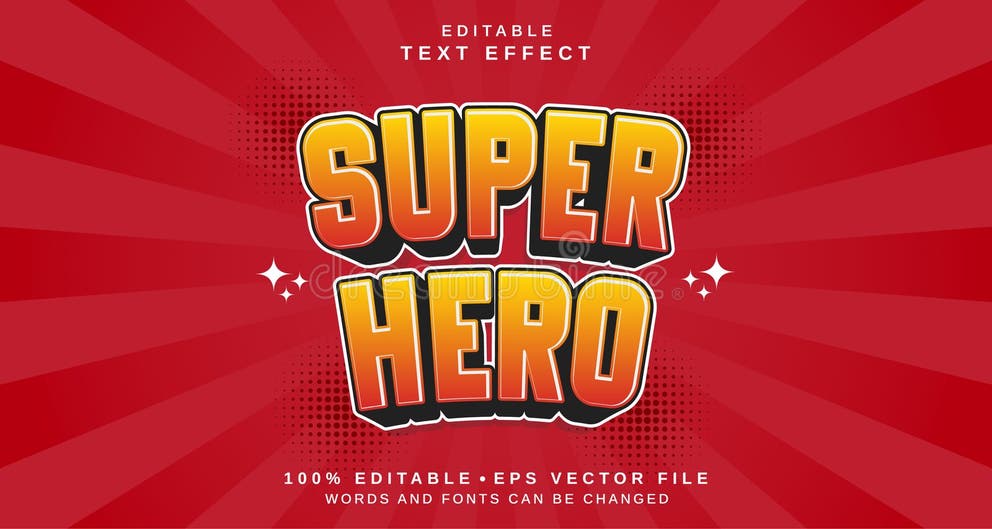 Editable Text Style Effect - Super Hero Text Style Theme Stock Vector ...