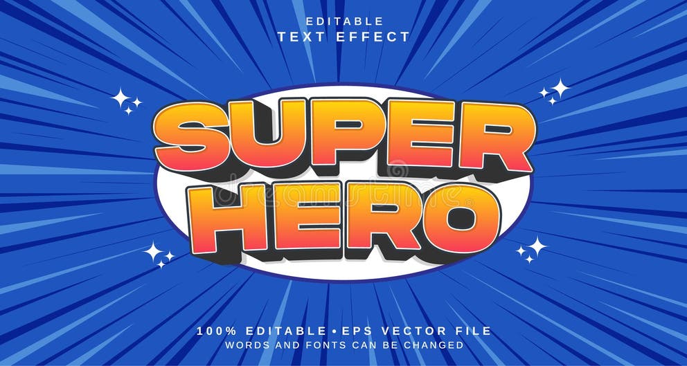 Editable Text Style Effect - Super Hero Text Style Theme Stock Vector ...