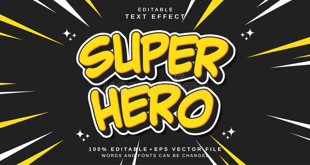 Editable Text Style Effect - Super Hero Text Style Theme Stock Vector ...