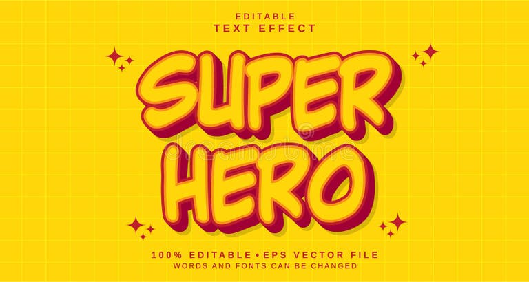Editable Text Style Effect - Super Hero Text Style Theme Stock Vector ...
