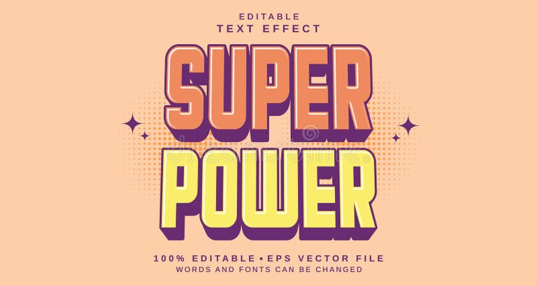 Editable Text Style Effect - Super Power Text Style Theme Stock Vector ...