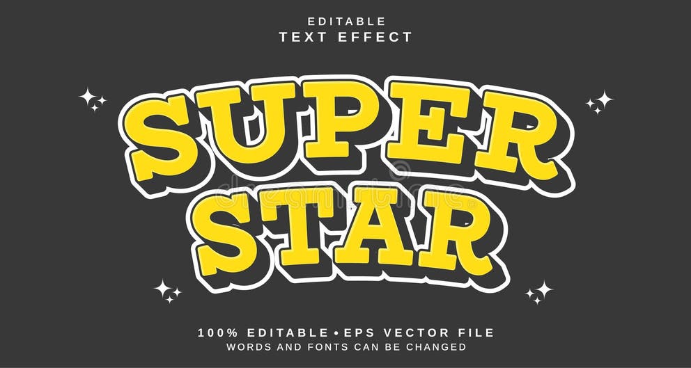 Editable Text Style Effect - Super Star Text Style Theme Stock Vector ...