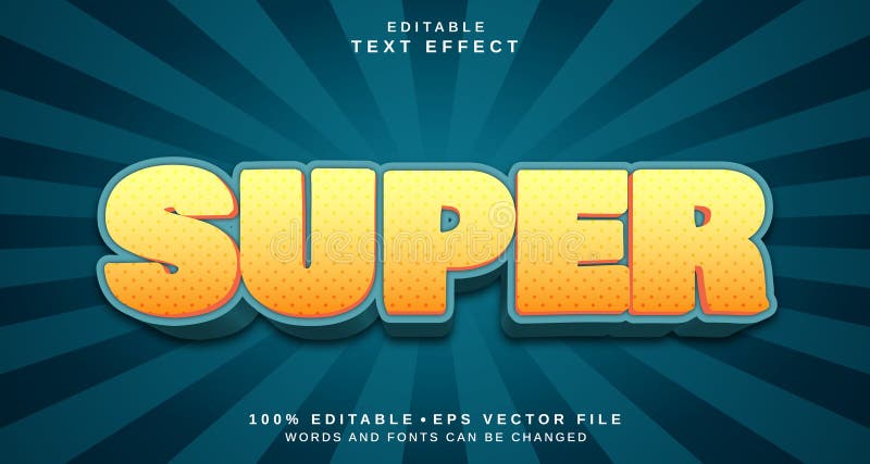 Editable Text Style Effect - Super Text Style Theme Stock Vector ...