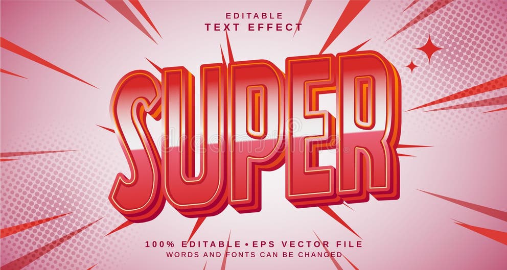 Editable Text Style Effect - Super Text Style Theme Stock Vector ...