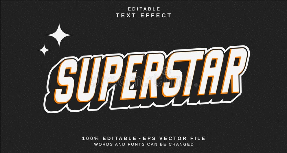 Editable Text Style Effect - Superstar Text Style Theme Stock Vector ...