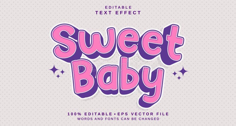 Editable Text Style Effect - Sweet Baby Text Style Theme Stock Vector ...