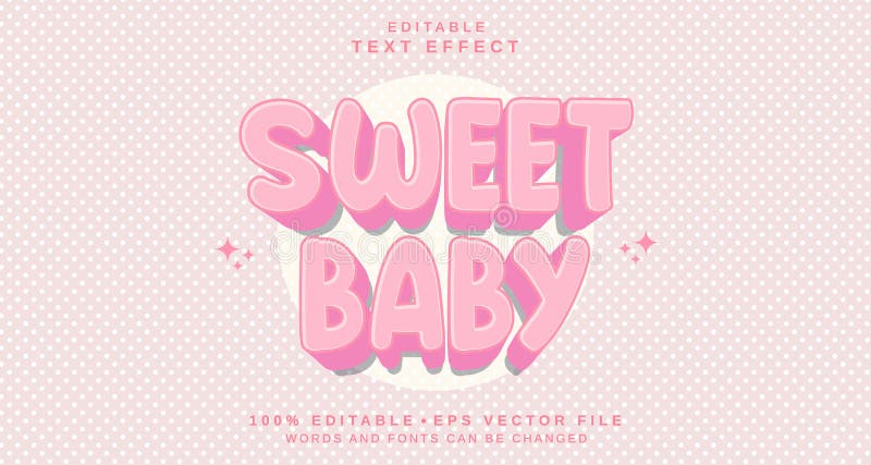 Editable Text Style Effect - Sweet Baby Text Style Theme Stock ...