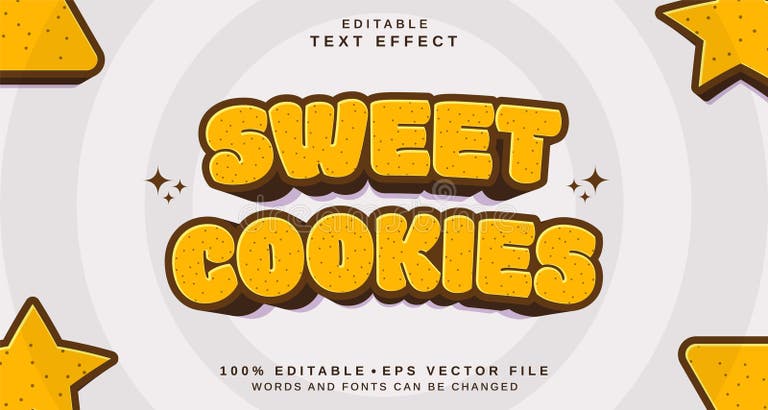 Editable Text Style Effect Sweet Cookies Text Style Theme Stock Vector ...