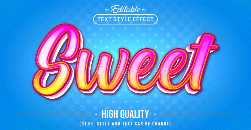 Editable Text Style Effect - Sweet Text Style Theme Stock Vector ...