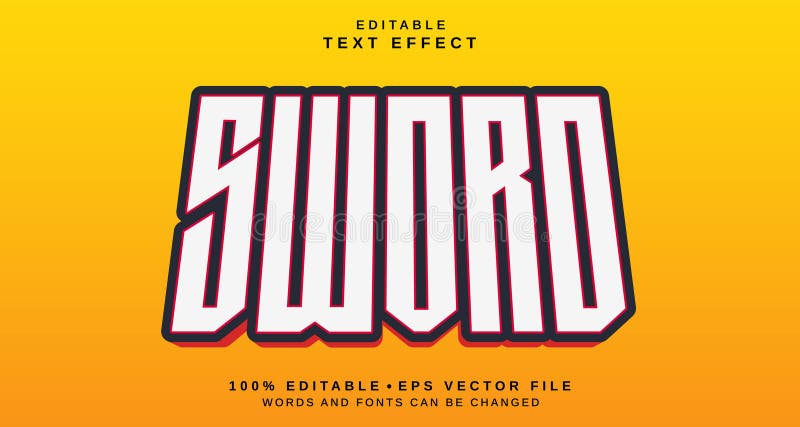 Editable Text Style Effect - Sword Text Style Theme Stock Vector ...