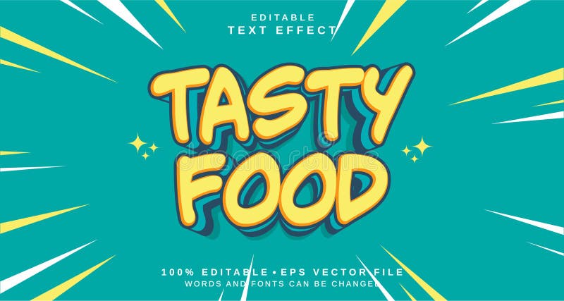 Editable Text Style Effect - Tasty Food Text Style Theme Stock Vector ...
