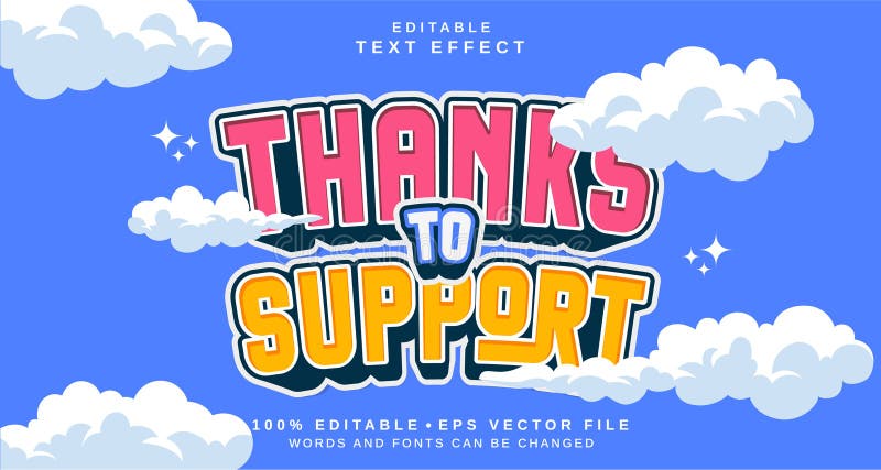 Editable Text Style Effect - Thanks To Support Text Style Theme Stock ...