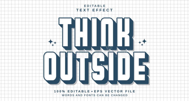 Editable Text Style Effect - Think Outside Text Style Theme Stock ...