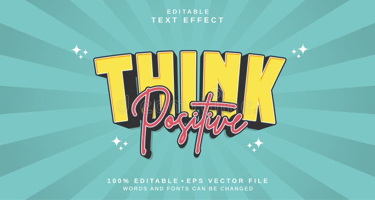 Editable Text Style Effect - Think Positive Text Style Theme Stock ...