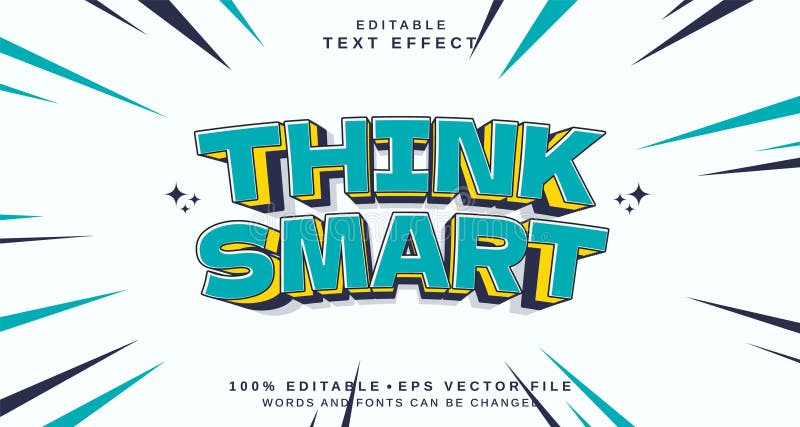 Editable Text Style Effect - Think Smart Text Style Theme Stock Vector ...