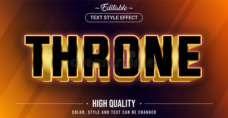 Editable Text Style Effect - Throne Theme Style Stock Vector - Illustration of luxury, bold ...