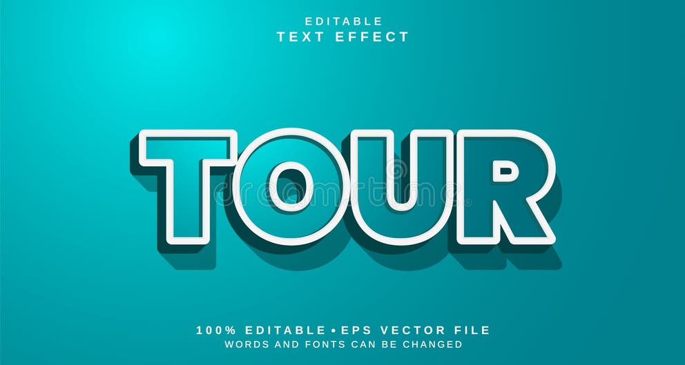 Editable Text Style Effect - Tour Text Style Theme Stock Vector ...