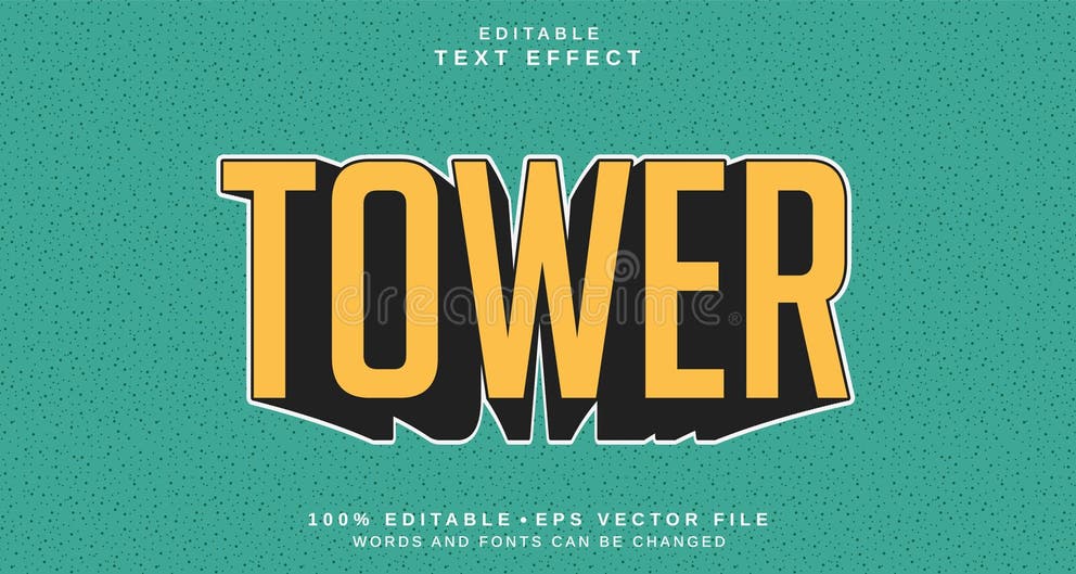 Editable Text Style Effect - Tower Text Style Theme Stock Vector ...