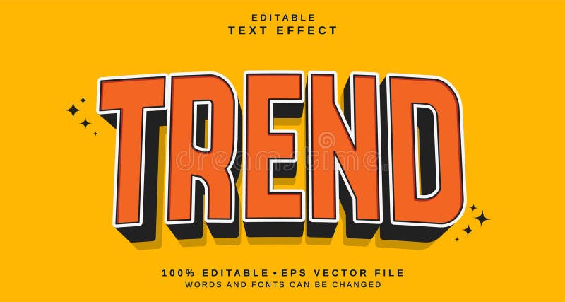 Editable Text Style Effect - Trend Text Style Theme Stock Vector ...