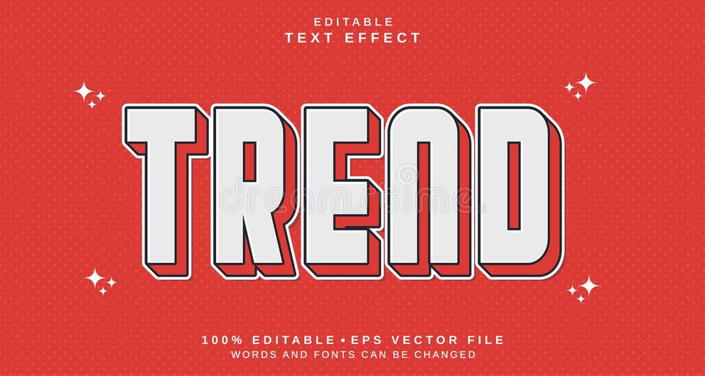 Editable Text Style Effect - Trend Text Style Theme Stock Vector ...