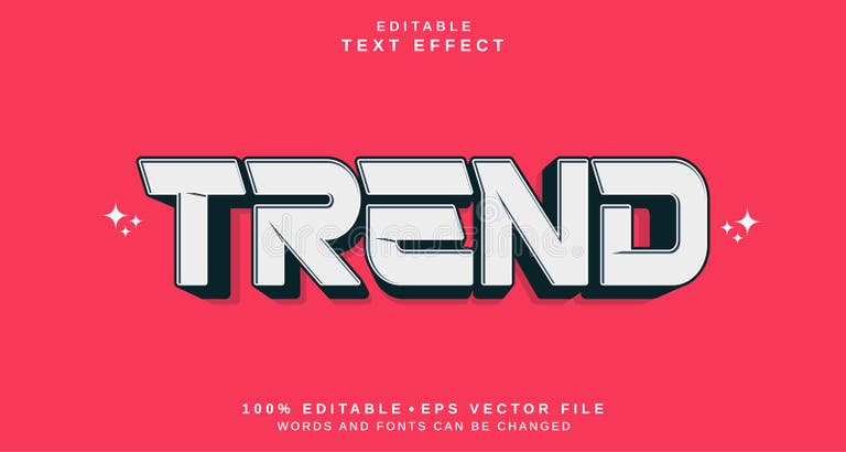 Editable Text Style Effect - Trend Text Style Theme Stock Vector ...