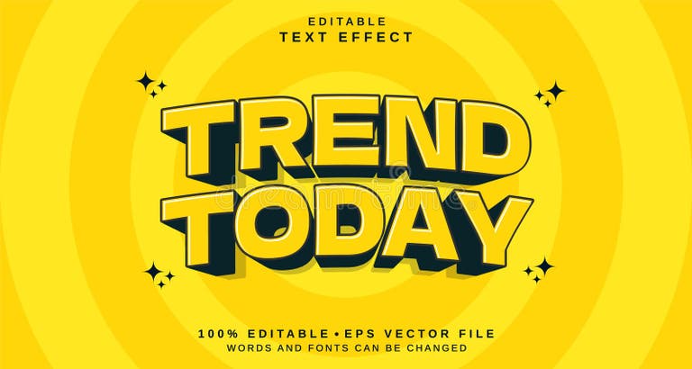 Editable Text Style Effect - Trend Today Text Style Theme Stock Vector ...