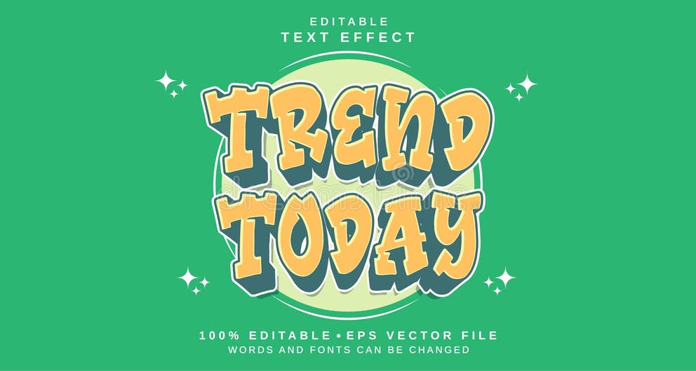 Editable Text Style Effect - Trend Today Text Style Theme Stock Vector ...