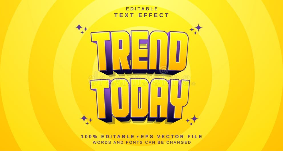 Editable Text Style Effect - Trend Today Text Style Theme Stock Vector ...