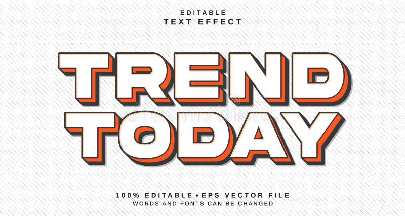 Editable Text Style Effect - Trend Today Text Style Theme Stock Vector ...