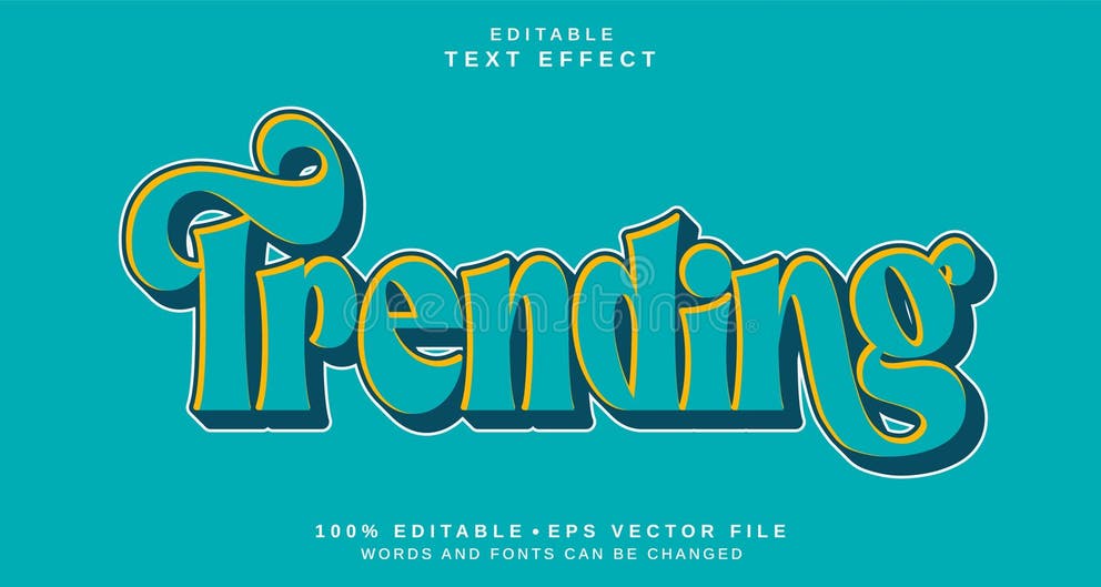 Editable Text Style Effect - Trending Text Style Theme Stock Vector ...