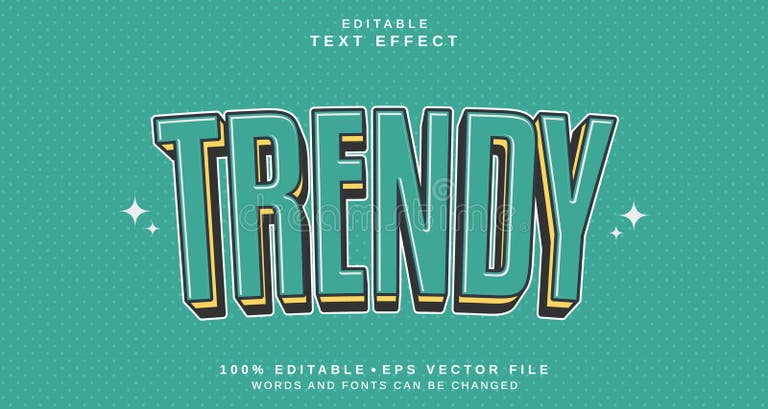Editable Text Style Effect - Trendy Text Style Theme Stock Illustration ...