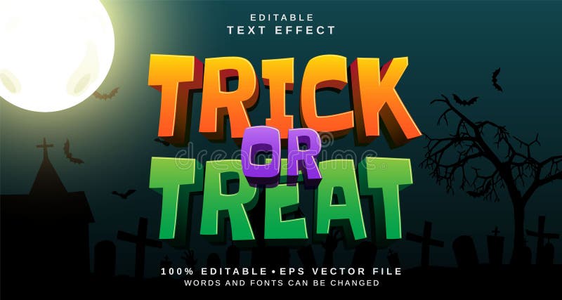 Editable Text Style Effect - Trick or Treat Text Style Theme Stock ...