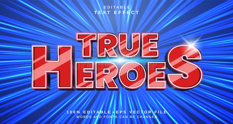Editable Text Style Effect - True Heroes Text Style Theme Stock Vector ...