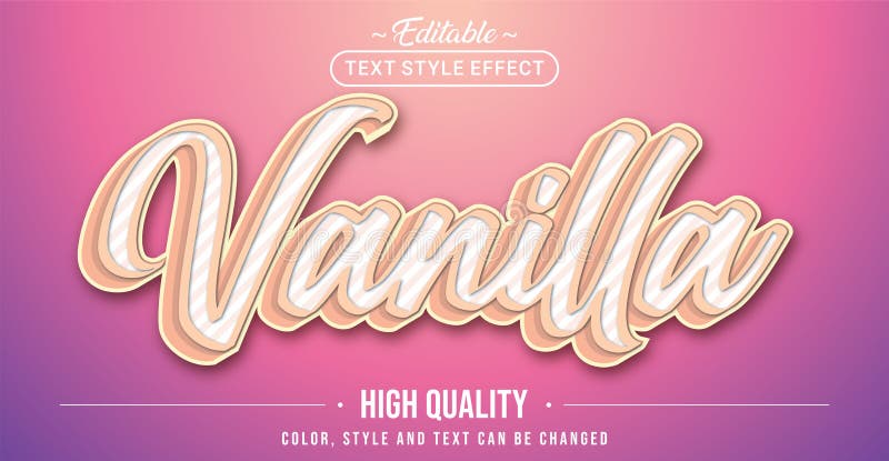 Editable Text Style Effect - Vanilla Text Style Theme Stock Vector ...