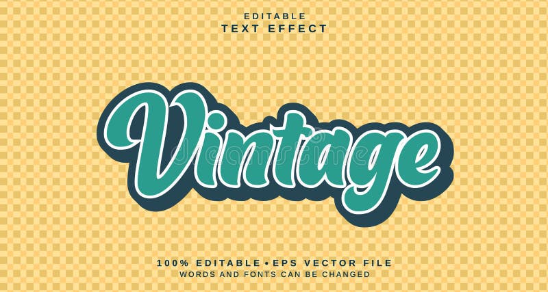 Editable Text Style Effect - Vintage Text Style Theme Stock Vector ...