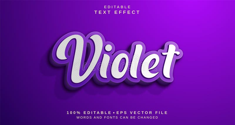 Editable Text Style Effect - Violet Text Style Theme Stock Vector ...