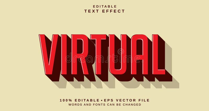 Editable Text Style Effect - Virtual Text Style Theme Stock Vector ...
