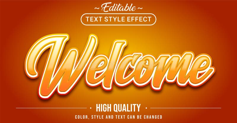 Editable Text Style Effect - Welcome Theme Style Stock Vector ...