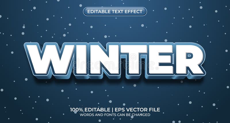 Editable Text Style Effect - Winter Text Style Theme. Winter - Editable ...