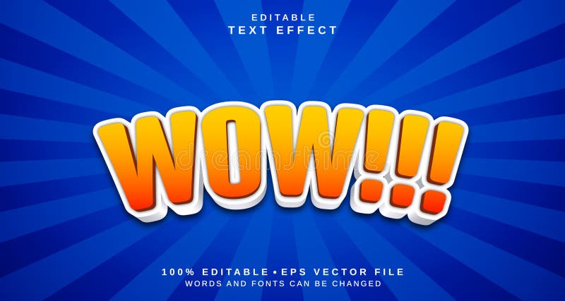 Editable Text Style Effect - Wow Text Style Theme Stock Vector ...