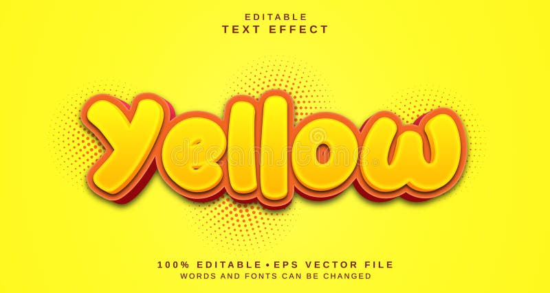 Editable Text Style Effect - Yellow Text Style Theme Stock Vector ...