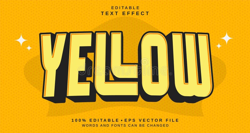 Editable Text Style Effect - Yellow Text Style Theme Stock Vector ...