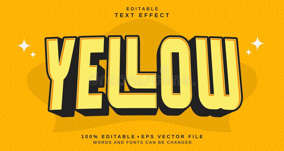 Editable Text Style Effect - Yellow Text Style Theme Stock Vector ...