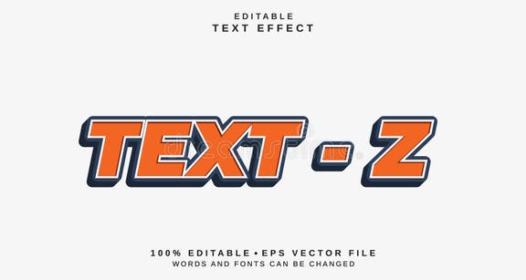 Editable Text Style Effect - Text-z Text Style Theme Stock Vector ...