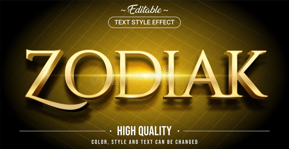 Editable Text Style Effect - Zodiac Theme Style Stock Vector ...