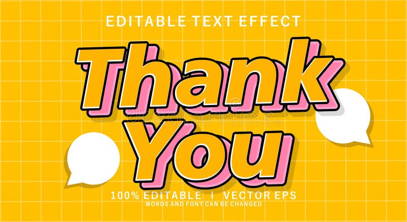 Thank You Vector Text Effect with Modern Style Design Stock Vector ...