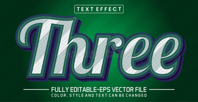 Editable Three Text Style Effect - Text Style Concept Stock Vector ...