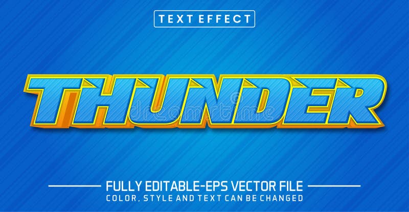 Editable Thunder Text Style Effect - Text Style Concept Stock ...