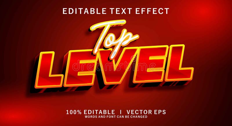 Top Level 3d Vector Text Effect with Modern Style Design Stock Vector ...